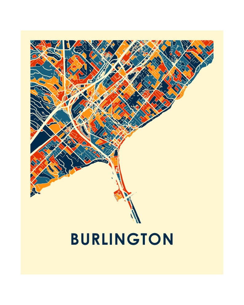 Burlington ON Map Print Full Color Map Poster | Etsy