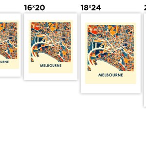 Melbourne Map Print - Full Color Map Poster - Etsy