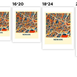 Newark Map Print - Full Color Map Poster - Etsy
