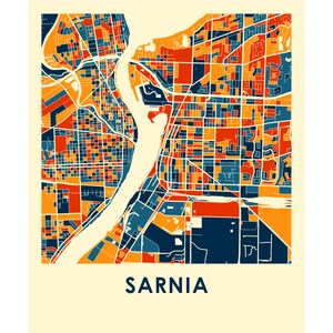 Sarnia Ontario Map Print - Full Color Map Poster - Etsy