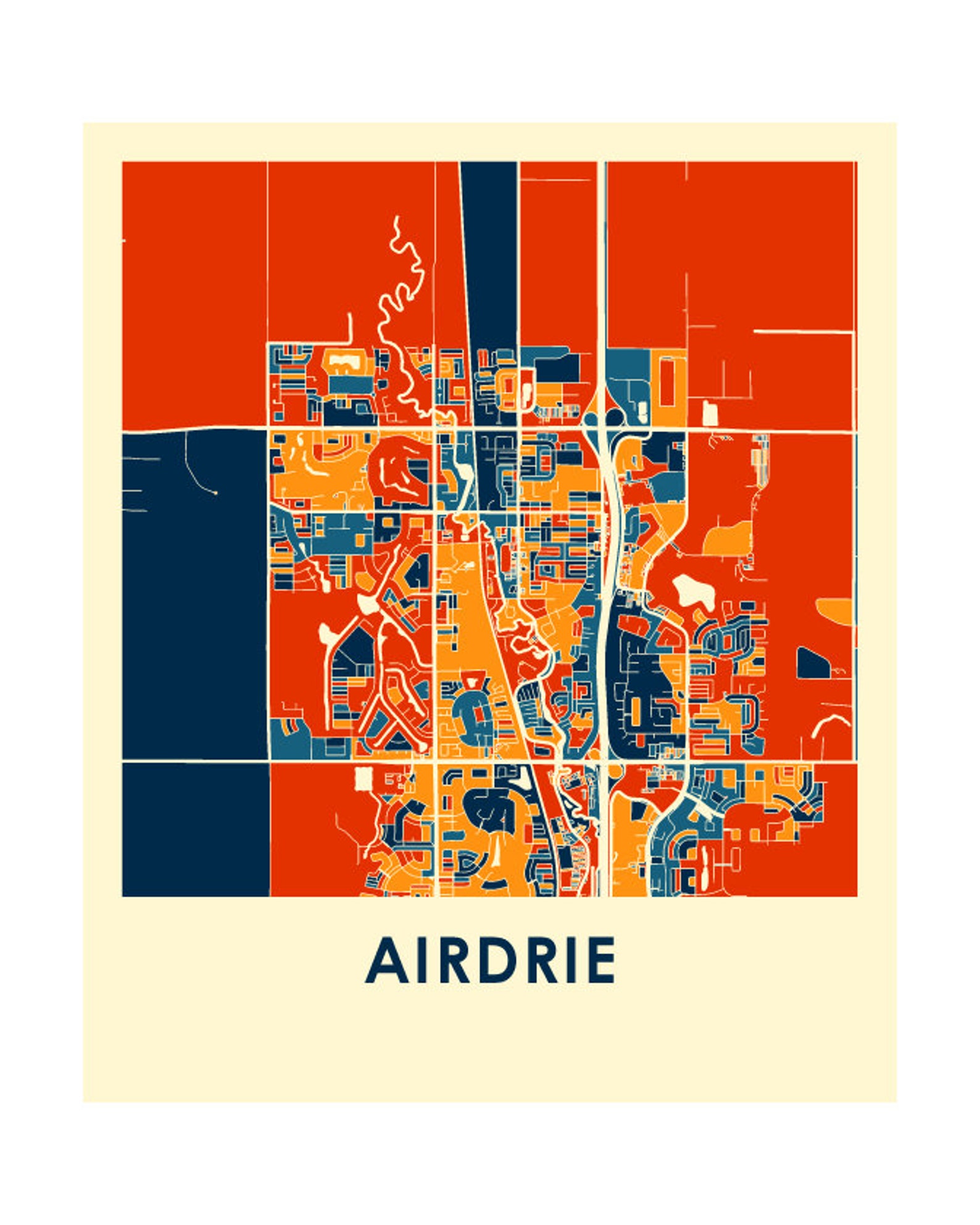 Airdrie Alberta Map Print Full Color Map Poster - Etsy