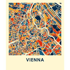 Vienna Map Print - Full Color Map Poster - Etsy