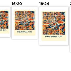 Oklahoma City Map Print - Full Color Map Poster - Etsy