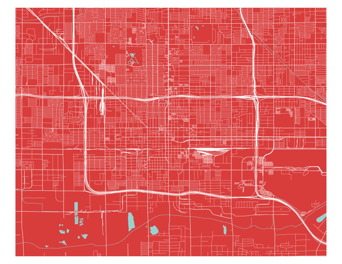 Phoenix Map Print Choose Your Color | Etsy