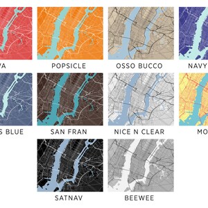 New York Map Print - Choose Your Color - Etsy