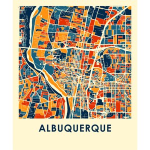 Albuquerque Map Print - Full Color Map Poster - Etsy