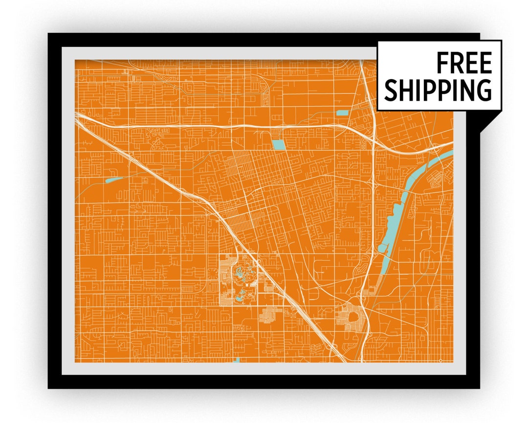 Anaheim Map Print - Choose Your Color - Etsy