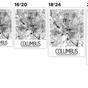 Columbus Map Poster - Usa Map Print - Art Deco Series - Etsy