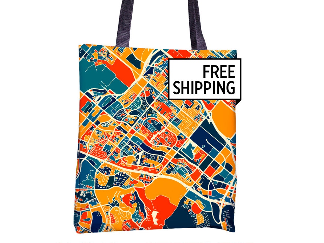 Irvine Map Tote Bag - California Map Tote Bag 15x15 - Etsy