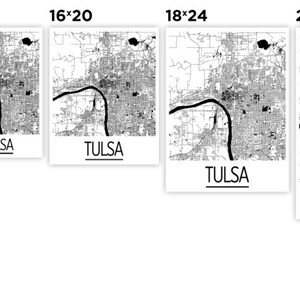 Tulsa Map Poster - Usa Map Print - Art Deco Series - Etsy