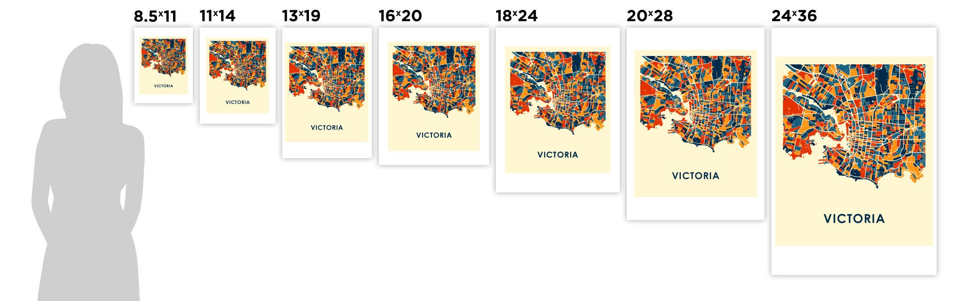 Victoria Map Print Full Color Map Poster | Etsy