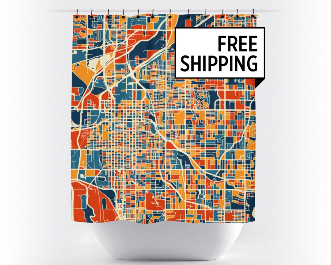 Lincoln Map Shower Curtain - Usa Shower Curtain - Chroma Series - Etsy