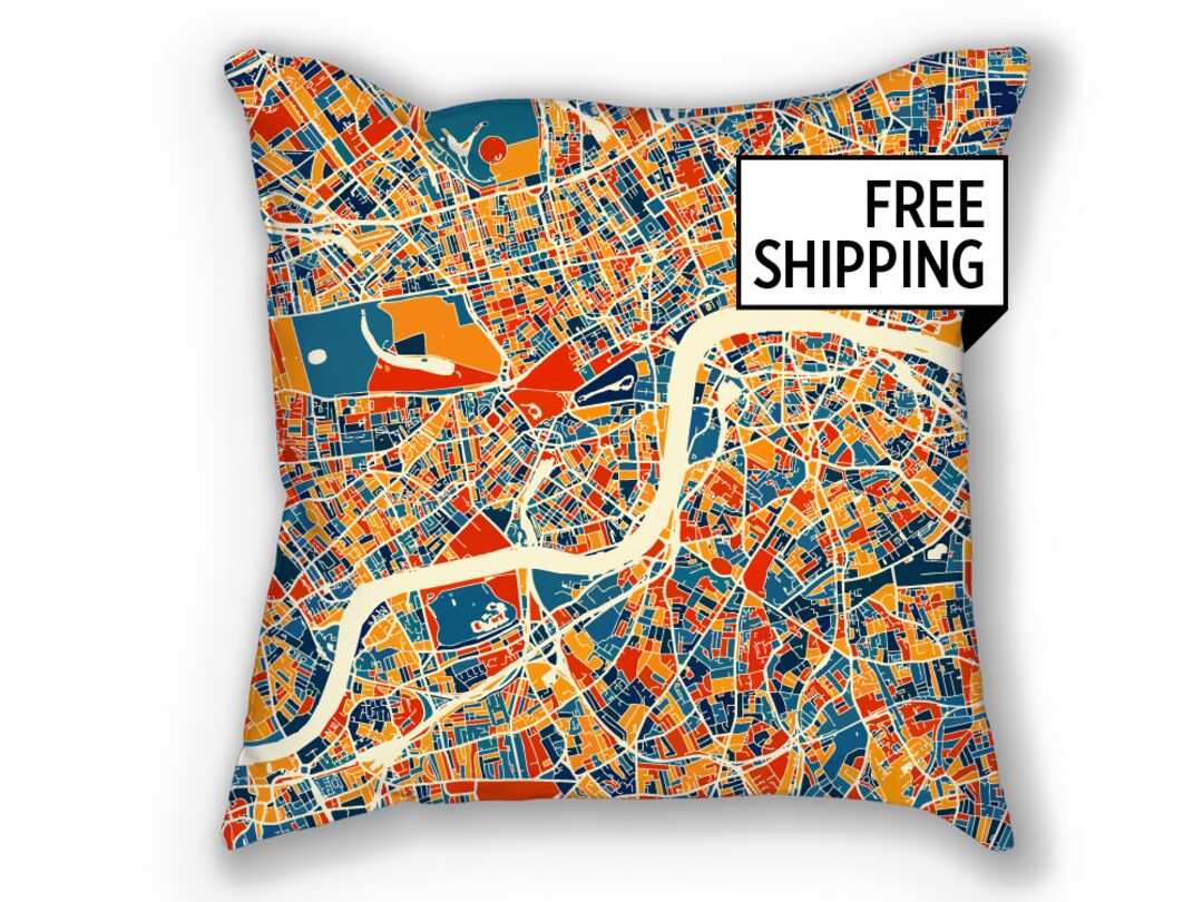 London Map Pillow - England Map Pillow 18x18 - Etsy