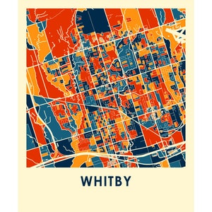 Whitby Ontario Map Print - Full Color Map Poster - Etsy