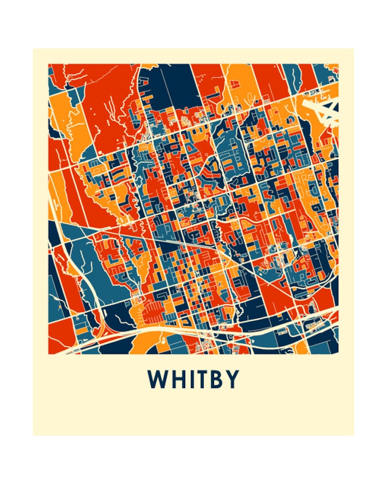 Whitby Ontario Map Print Full Color Map Poster - Etsy