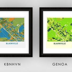 Blainville Quebec Map Print - Full Color Map Poster - Etsy