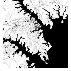 Annapolis Map Poster - Maryland Map Print - Art Deco Series - Etsy