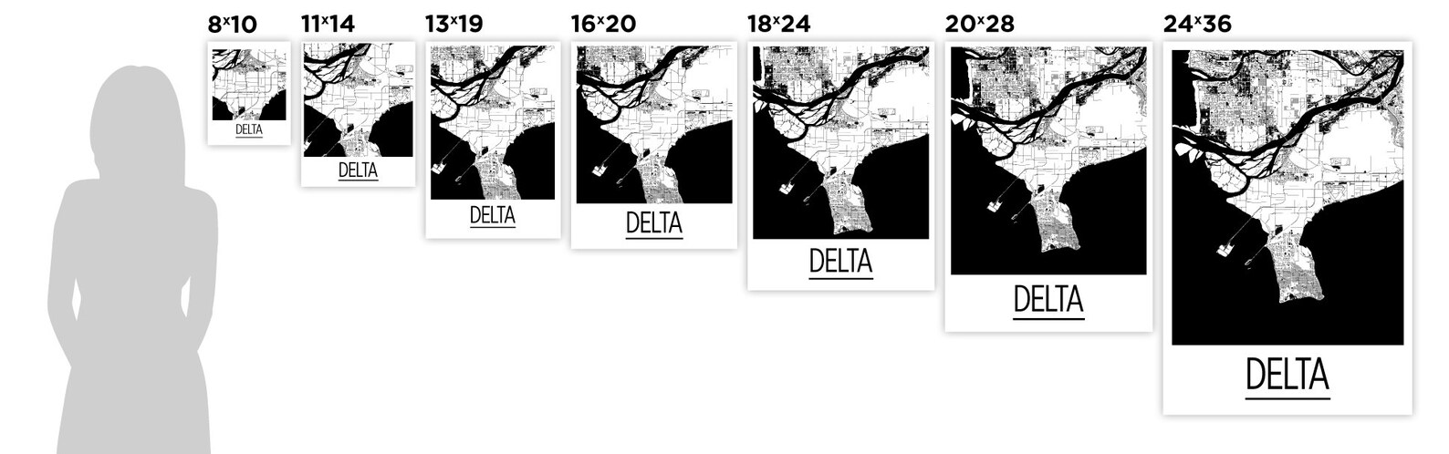 Delta British Columbia Map Poster British Columbia Map Print - Etsy