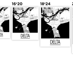 Delta British Columbia Map Poster - British Columbia Map Print - Art ...