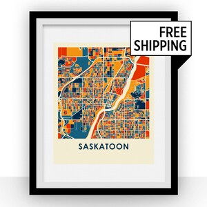 Saskatoon Map Print - Full Color Map Poster - Etsy