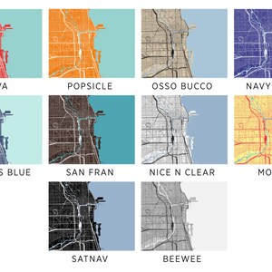 Chicago Map Print - Choose Your Color - Etsy