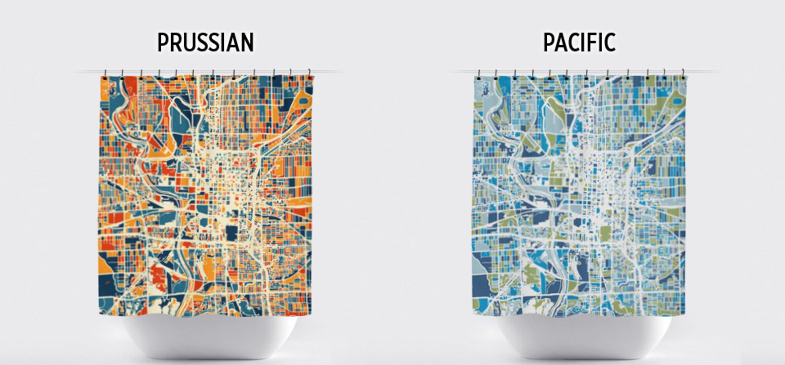 Indianapolis Map Shower Curtain - Usa Shower Curtain - Chroma Series - Etsy