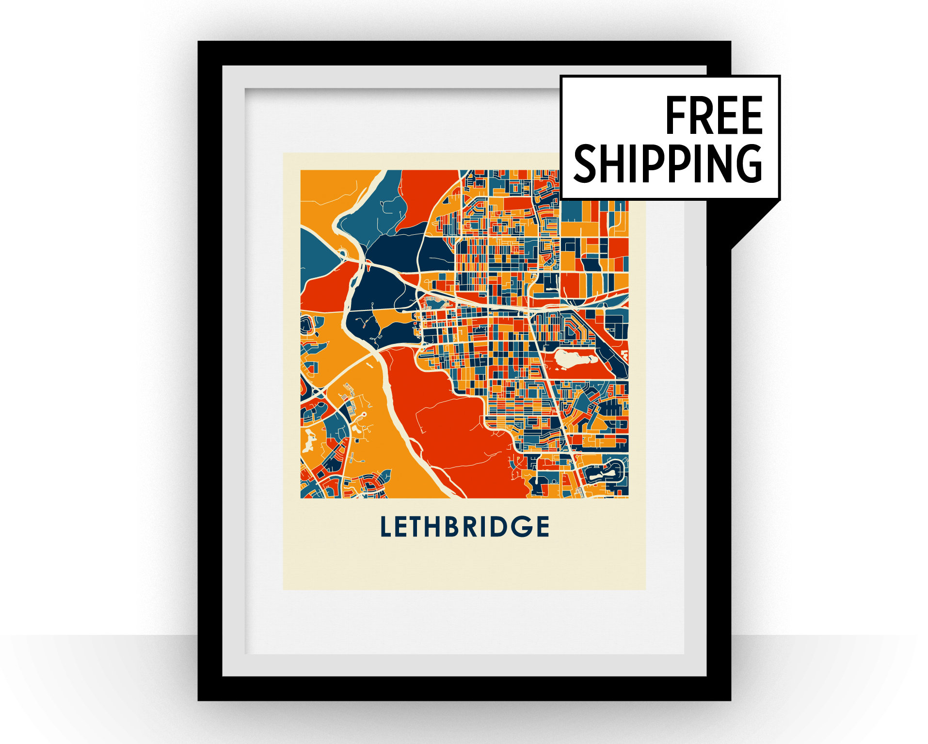 Lethbridge Alberta Map Print Full Color Map Poster | Etsy