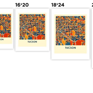 Tucson Map Print - Full Color Map Poster - Etsy