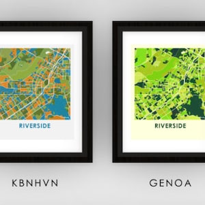 Riverside Map Print - Full Color Map Poster - Etsy