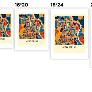 New Delhi Map Print - Full Color Map Poster - Etsy Canada