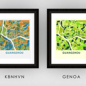 Guangzhou Map Print - Full Color Map Poster - Etsy