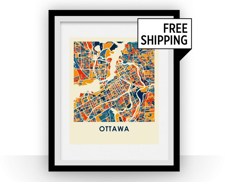 Ottawa Map Print Full Color Map Poster - Etsy Canada