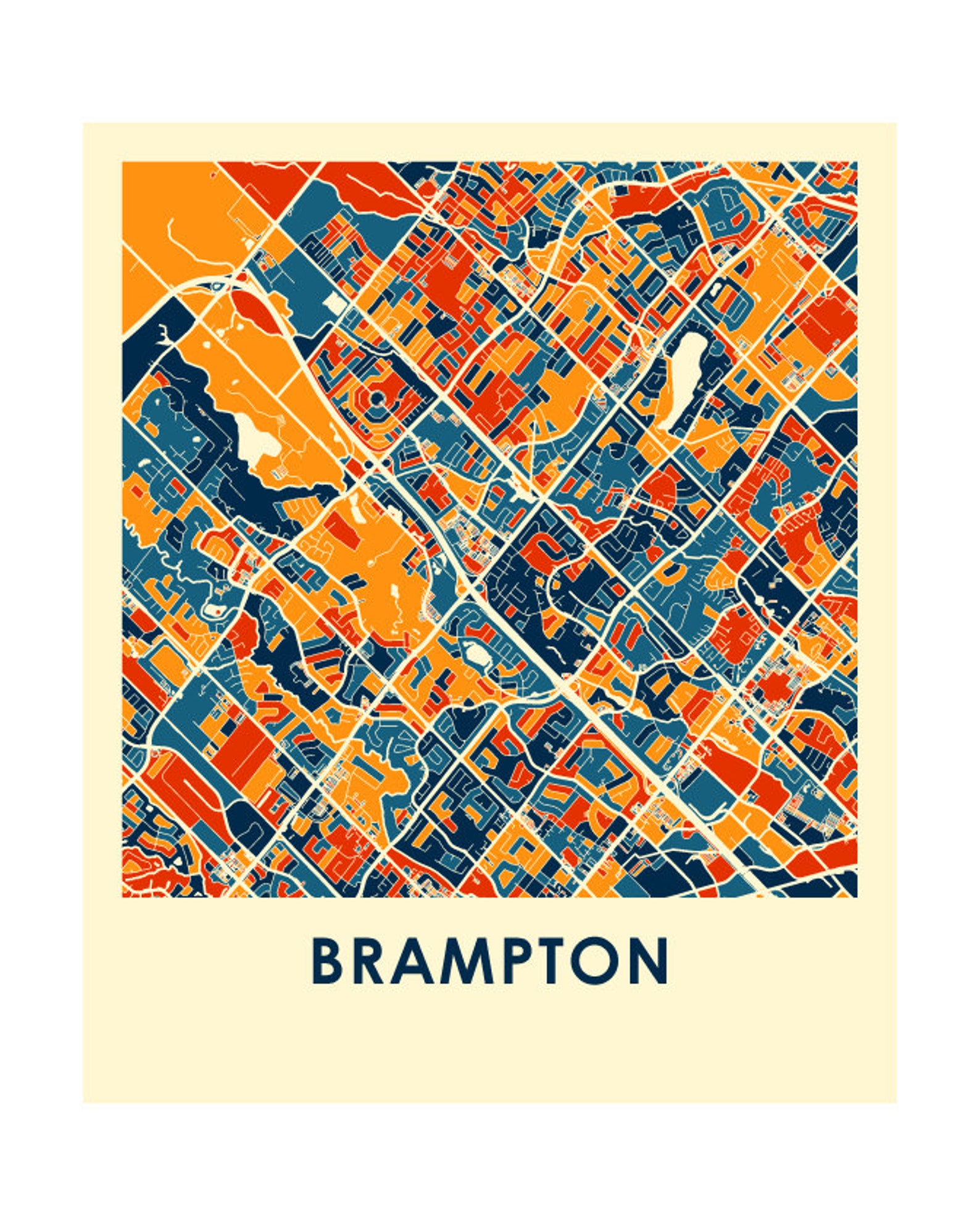Brampton Ontario Map Print Full Color Map Poster - Etsy