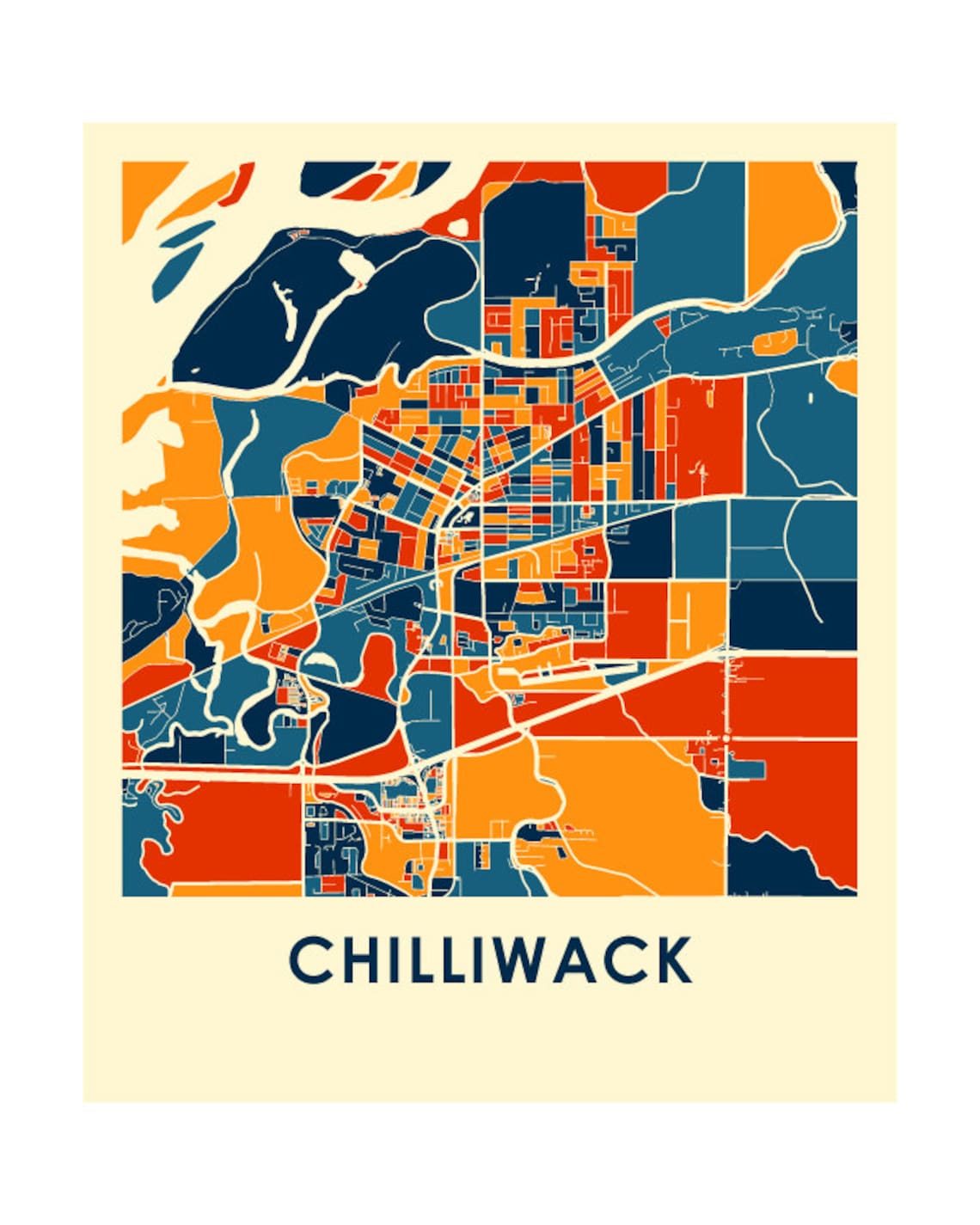 Chilliwack British Columbia Map Print Full Color Map Poster - Etsy