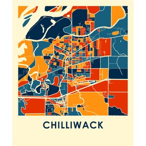 Chilliwack British Columbia Map Print - Full Color Map Poster - Etsy