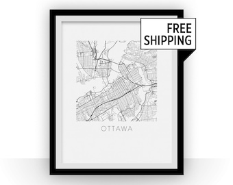 Ottawa Map Print Choose Your Color | Etsy