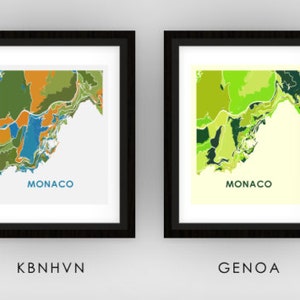 Monaco Map Print - Full Color Map Poster - Etsy