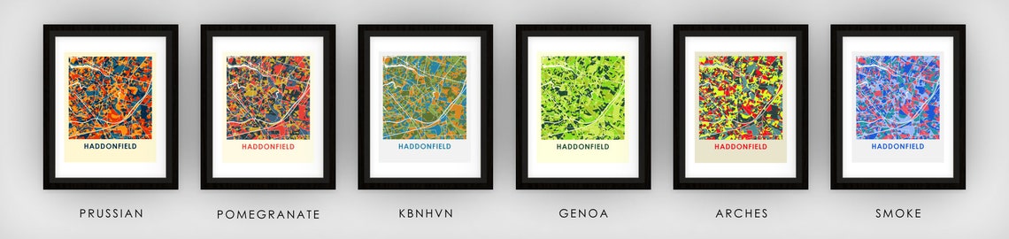 Haddonfield NJ Map Print - Full Color Map Poster - Etsy