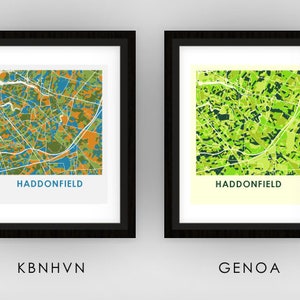 Haddonfield NJ Map Print - Full Color Map Poster - Etsy