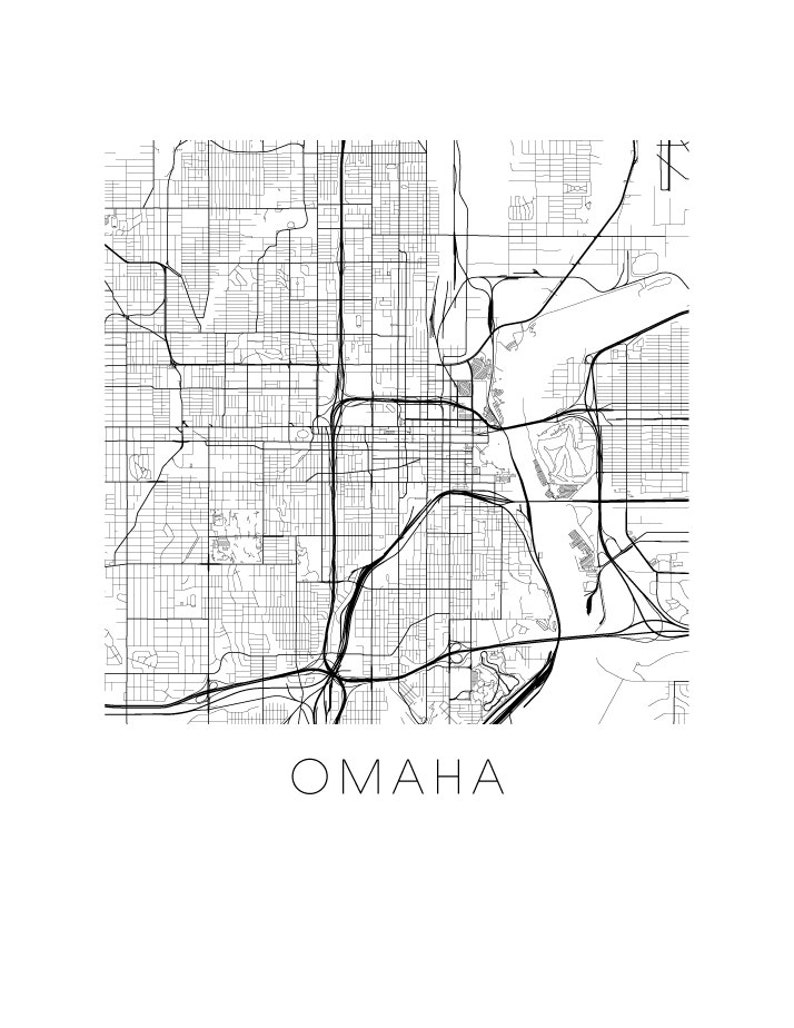 Omaha Map Print - Etsy