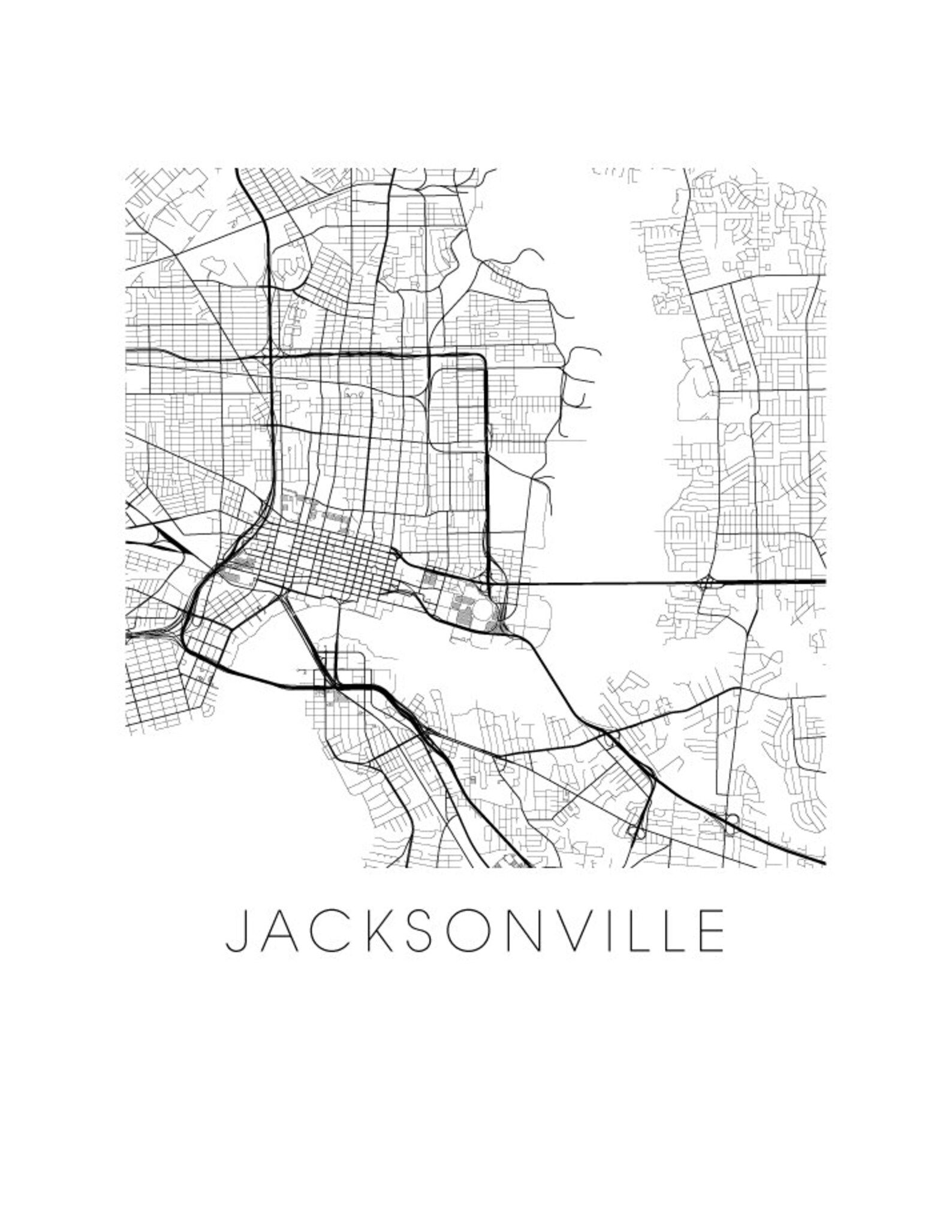 Jacksonville Map Print - Etsy
