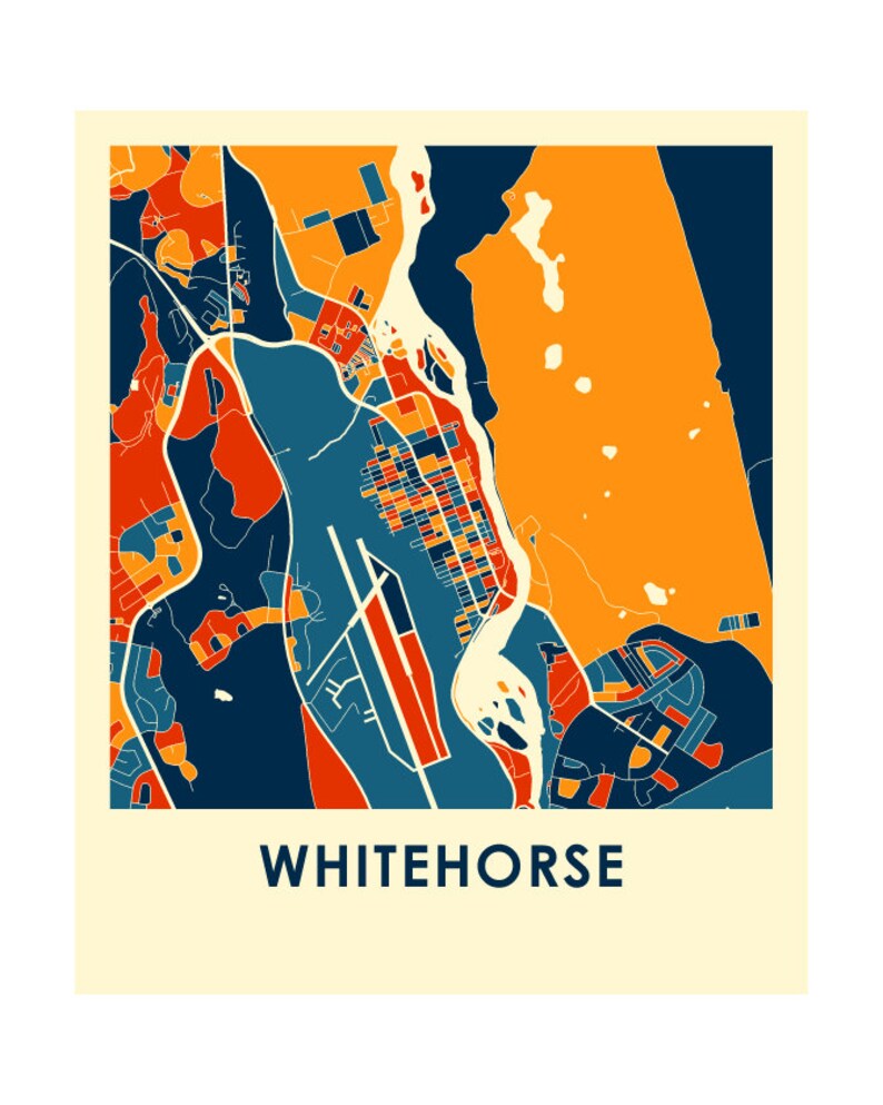 Whitehorse Map Print Full Color Map Poster - Etsy