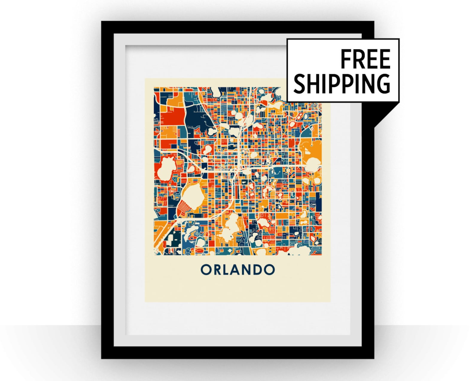Orlando Map Print Full Color Map Poster - Etsy