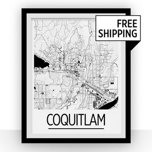 Coquitlam British Columbia Map Poster - British Columbia Map Print ...
