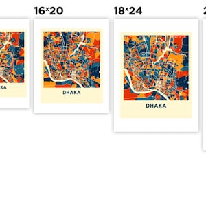 Dhaka Map Print - Full Color Map Poster - Etsy