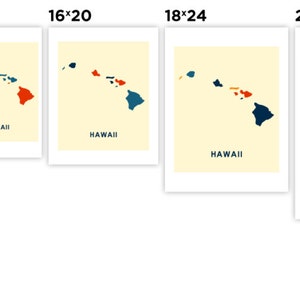 Hawaii Map Print - Full Color Map Poster - Etsy