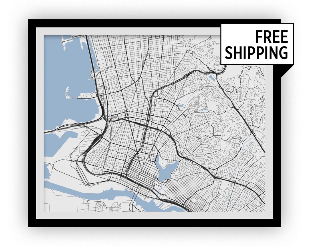 Oakland Map Print - Choose Your Color - Etsy