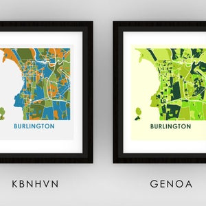 Burlington Map Print - Full Color Map Poster - Etsy