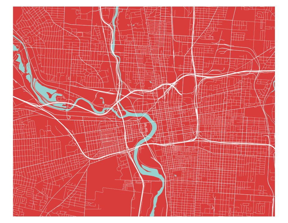 Columbus Map Print Choose Your Color | Etsy