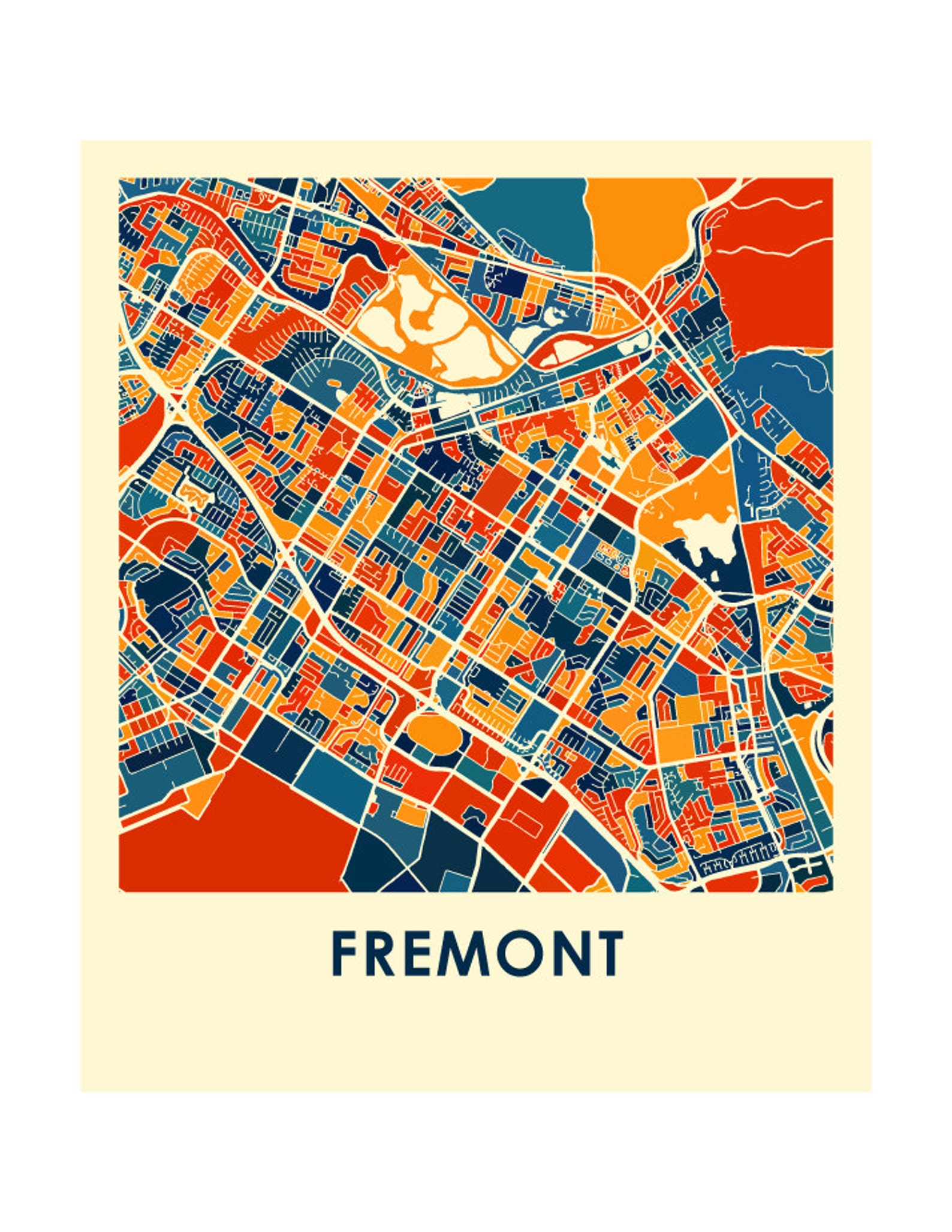 Fremont Map Print Full Color Map Poster - Etsy